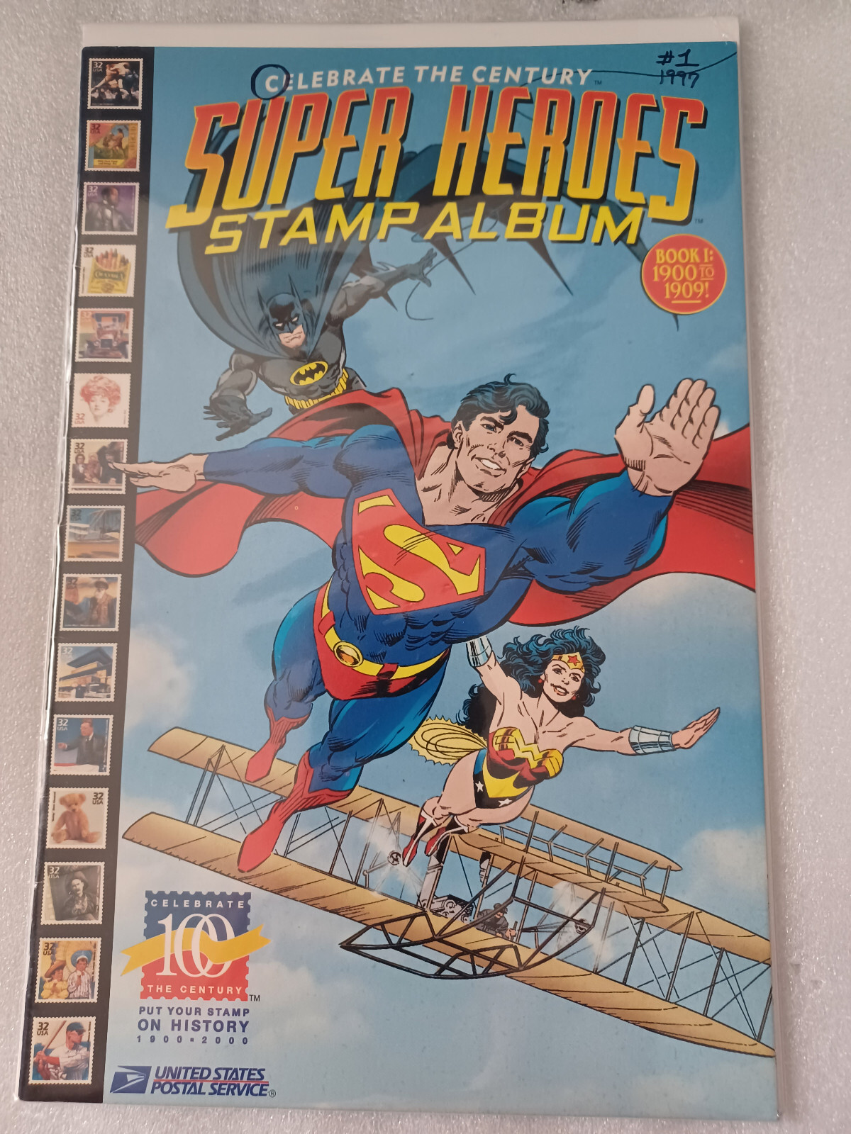 Super Heroes Stamp Album #1 (1998 DC Comics USPS) Justice League, book ...