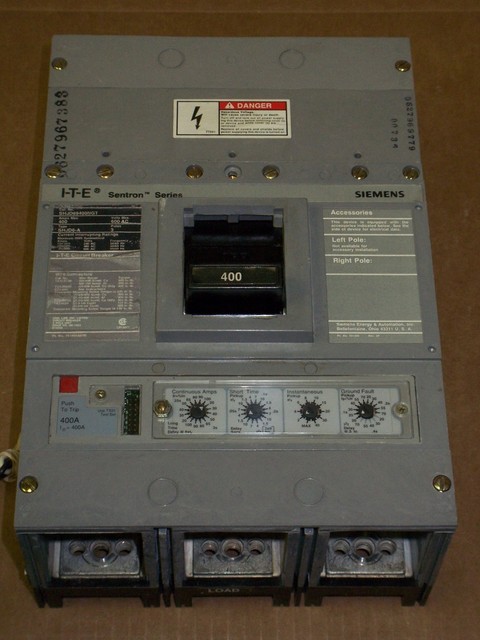 ITE Siemens Shjd6-a 3 Pole 400 Amp SHJD69400NGT LSIG Circuit Breaker ...