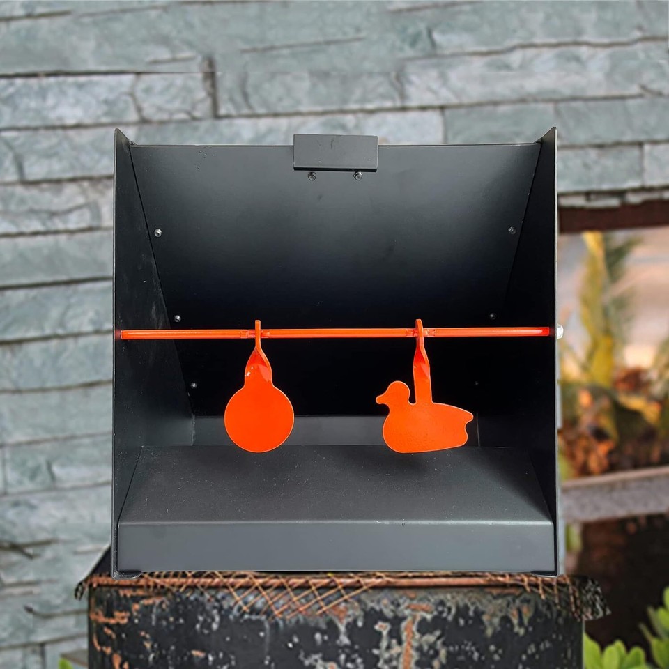 Pellet Trap Target W/ Splatter Bullseye Paper Targets Spinning Shooting ...