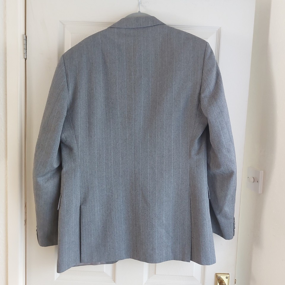 Magee Tailored Blazer Jacket Size 40R Grey Mens Single Breasted Wool ...
