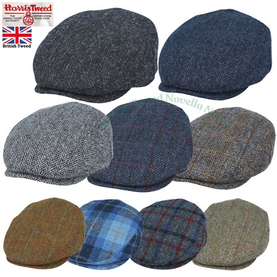 Genuine Harris Tweed Flat Cap 100% British Wool Scottish Stornoway ...