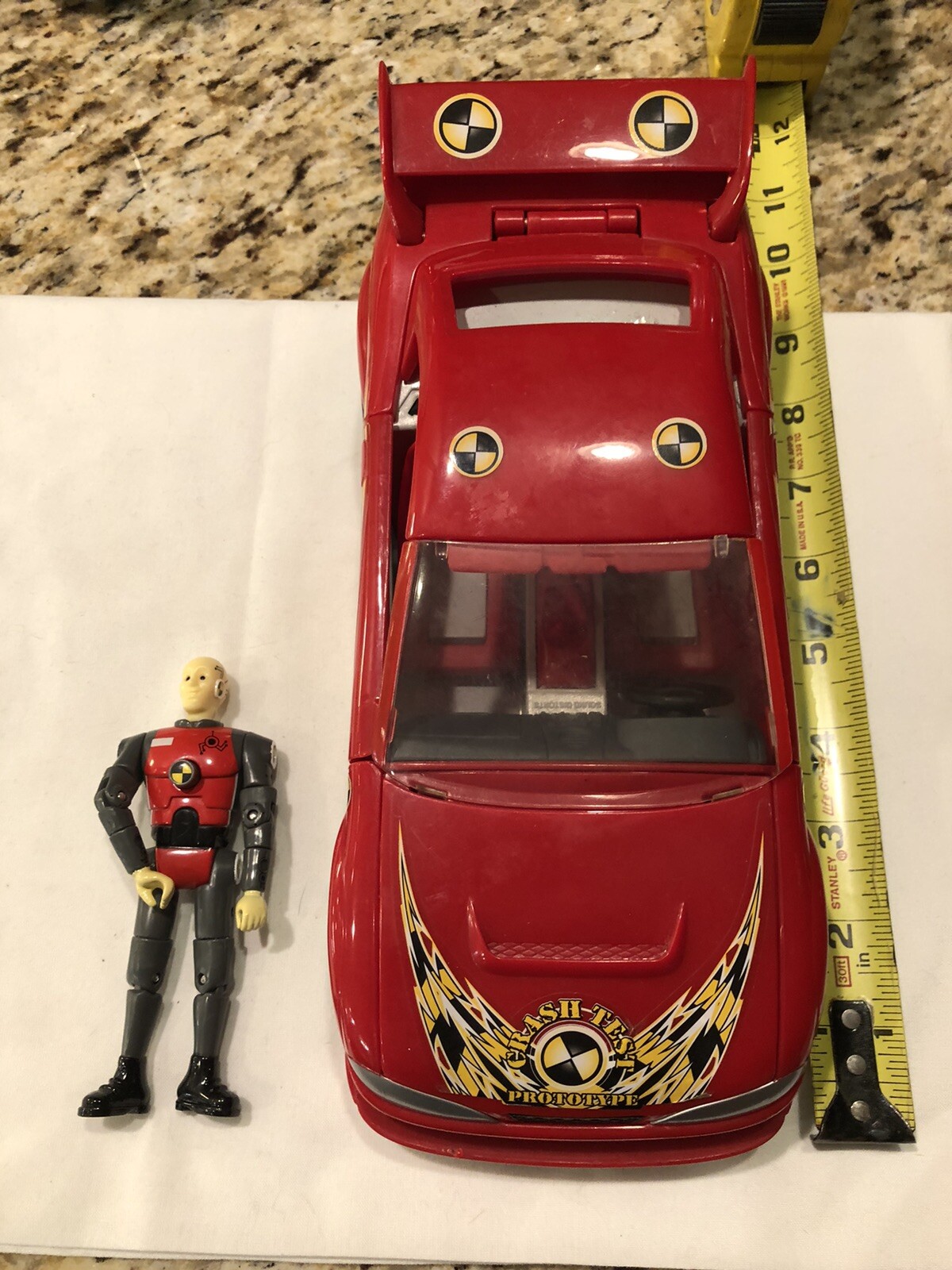 1991 Tyco Crash Test Dummies Red Crash Car with Driver Free Ship in USA ...