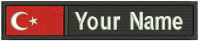 Turkey ID Flag Custom Embroidered Name Text Tag Patch Military/Morale ...