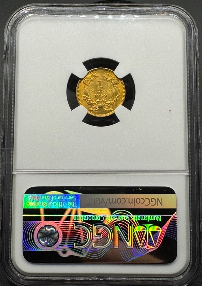 1859 TYPE 3 INDIAN PRINCESS GOLD DOLLAR NGC MS63 11EGG25 | eBay