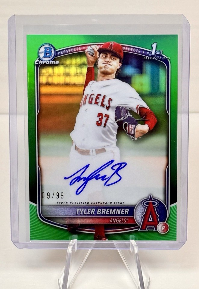 Tyler Bremner 2025 Bowman Chrome Draft #CPA-TB Green Refractor Auto 1st ...