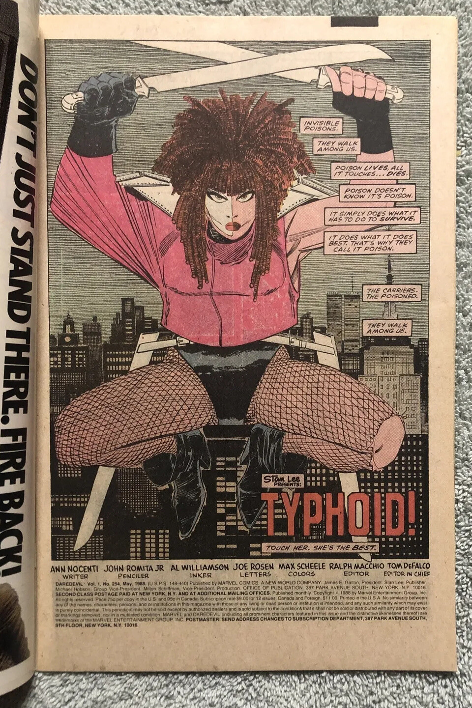 Daredevil #254 Newsstand, 1st Appearance of Typhoid Mary - Marvel 1988 ...
