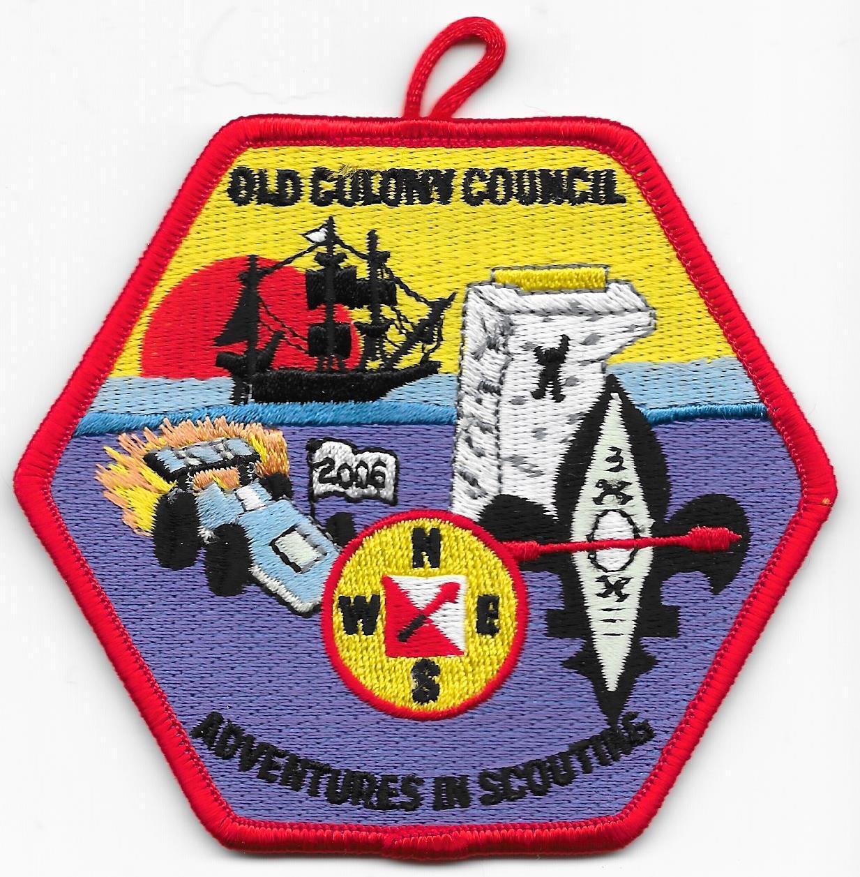 2006 Adventures in Scouting RED Patch Old Colony Council Boy Scouts of ...