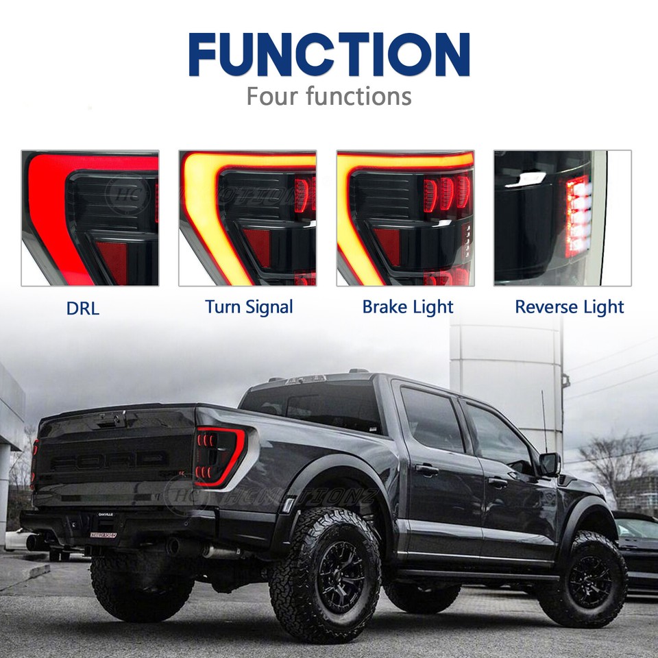 LED Tail Lights For Ford F150 F-150 XLT 2021 2022 2023 2024 Rear Lamps ...