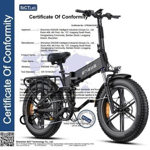 ENGWE 20" E-Bike 1200W 52V/16A Fat Tire Electric Folding Bike City ...