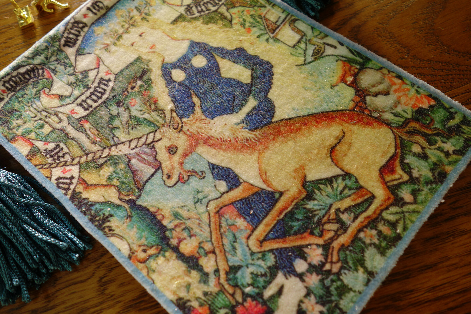 1:12 Miniature French Aubusson Tapestry Princess & Unicorn Blue Color # ...