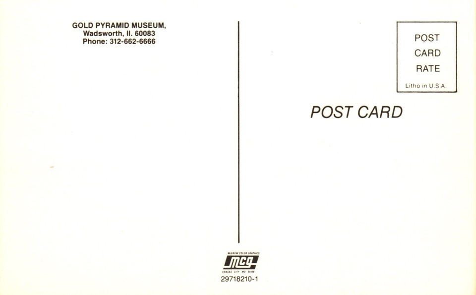 Postcard gold pyramid museum, Wadsworth, Illinois | eBay
