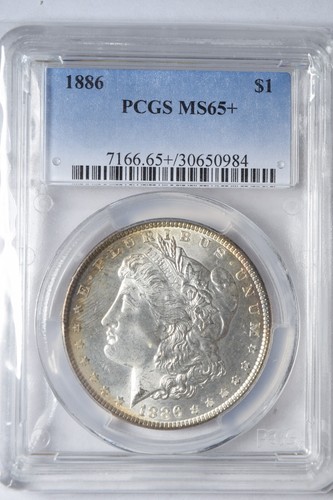 1886 MORGAN SILVER DOLLAR ~ PCGS MS65+ ~ NICE RIM TONING #984 | eBay