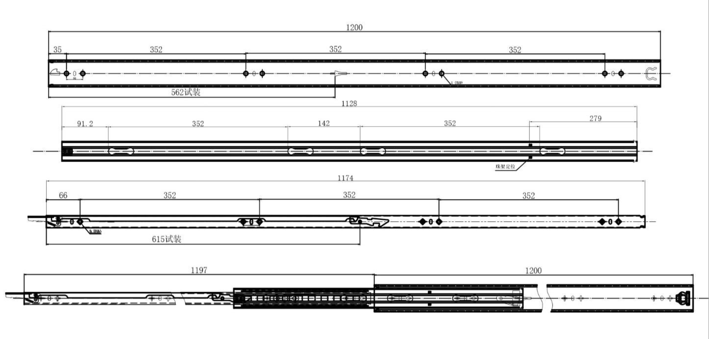 4WD 1200mm Fridge/Drawer Runners/Slides HEAVY DUTY 125kg Load | eBay ...