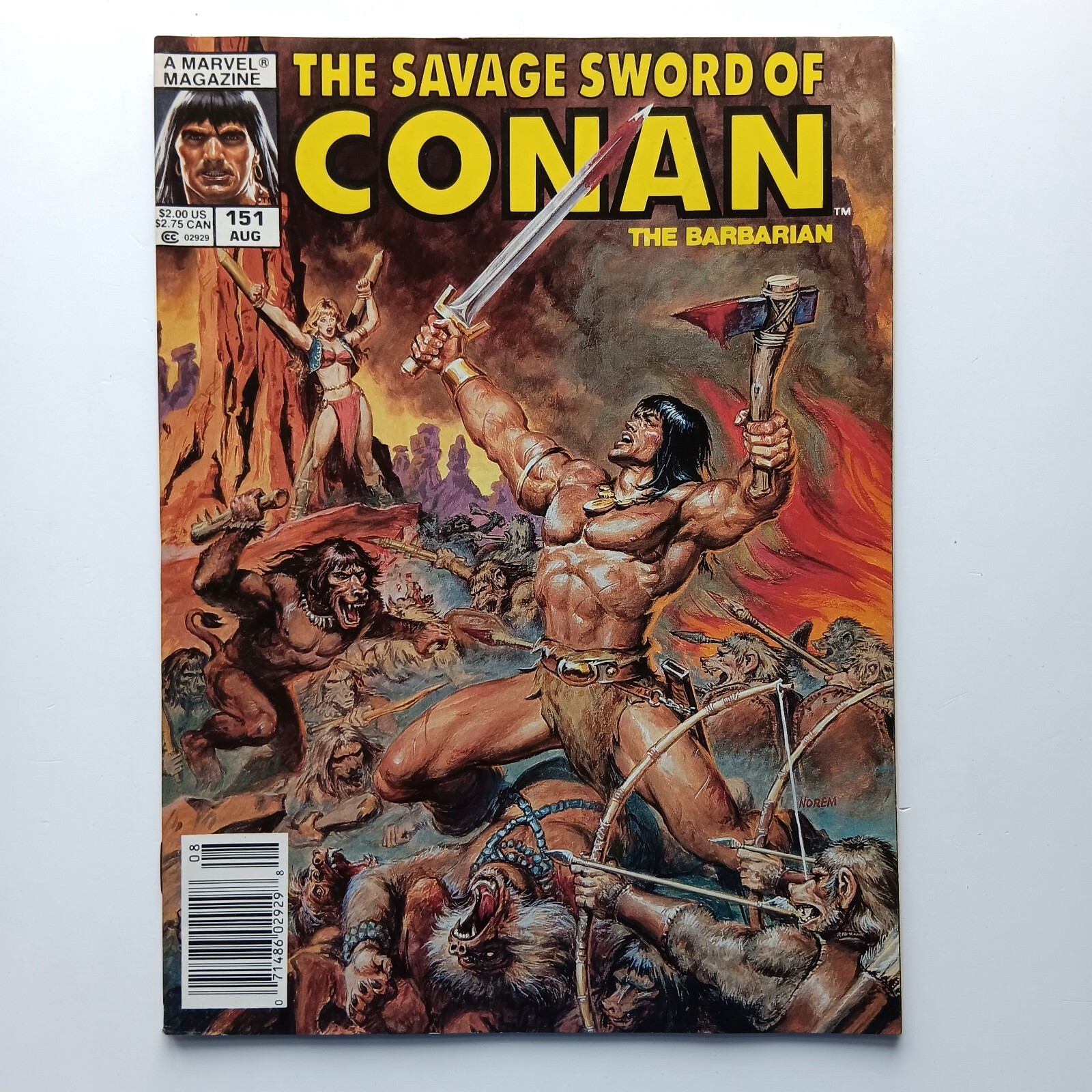 Savage Sword Of Conan #151 (1988) Earl Norem Cover, Newsstand, Marvel Z ...