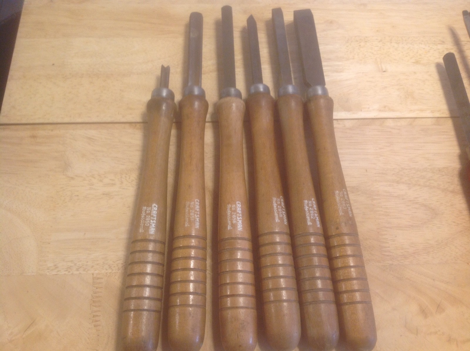6 Pc. Craftsman Pro Woodworking Lathe Chisels Set 2850,2851,2856,2858 ...