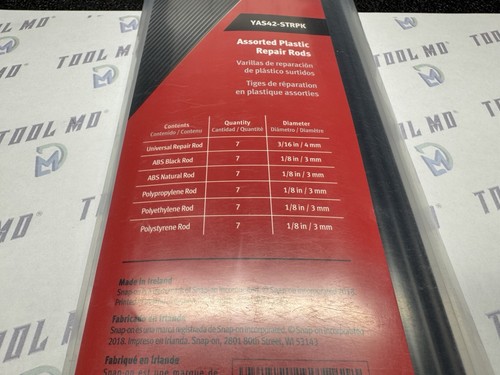 Snap-on Tools IRELAND NEW 42-Piece Assorted Plastic Repair Rods YAS42 ...