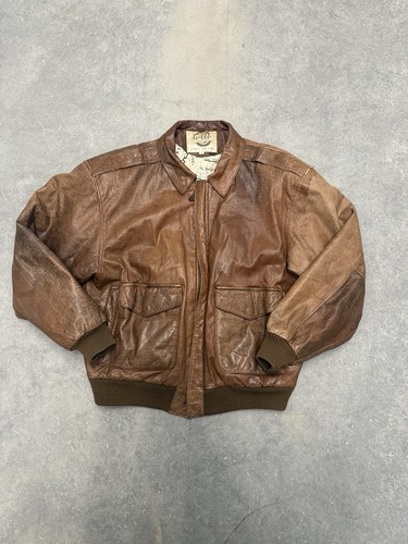 Global Identity Jacket Mens Small Brown G-III Leather Bomber Aviator ...