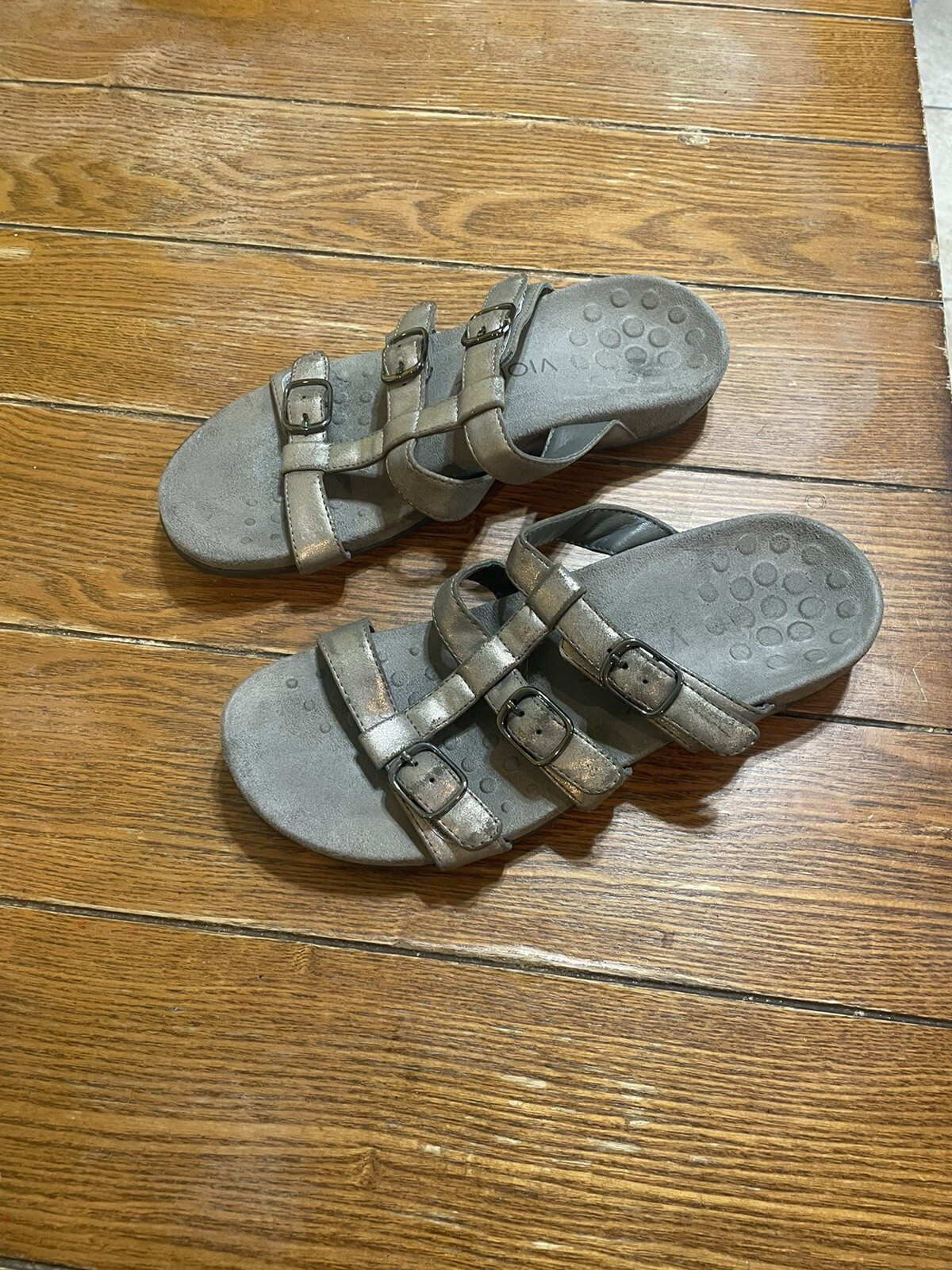 VIONIC Women’s MISA Gray Strap Buckle Slide Sandals Size 8 | eBay