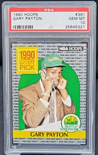 1990 Hoops HOF Sonics Star GARY PAYTON Rookie Card PSA 10 GEM MINT Low ...