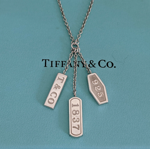 Tiffany & Co 925 Silver 1837 Dangle Element Necklace 16 inch | eBay