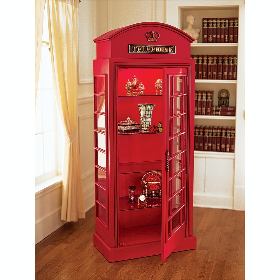 Design Toscano British Telephone Booth Display Cabinet | eBay
