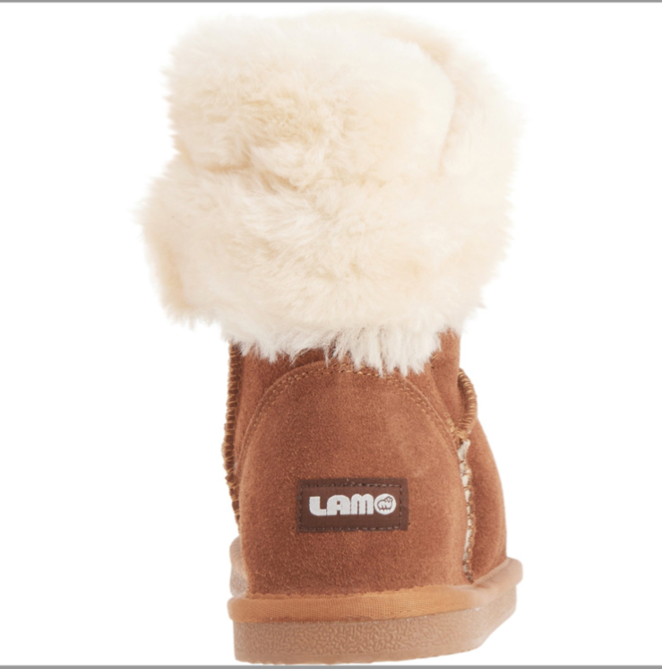 LAMO Suede Faux Fur Wrap Around Boots Size 5Y Brand New Color Chestnut ...