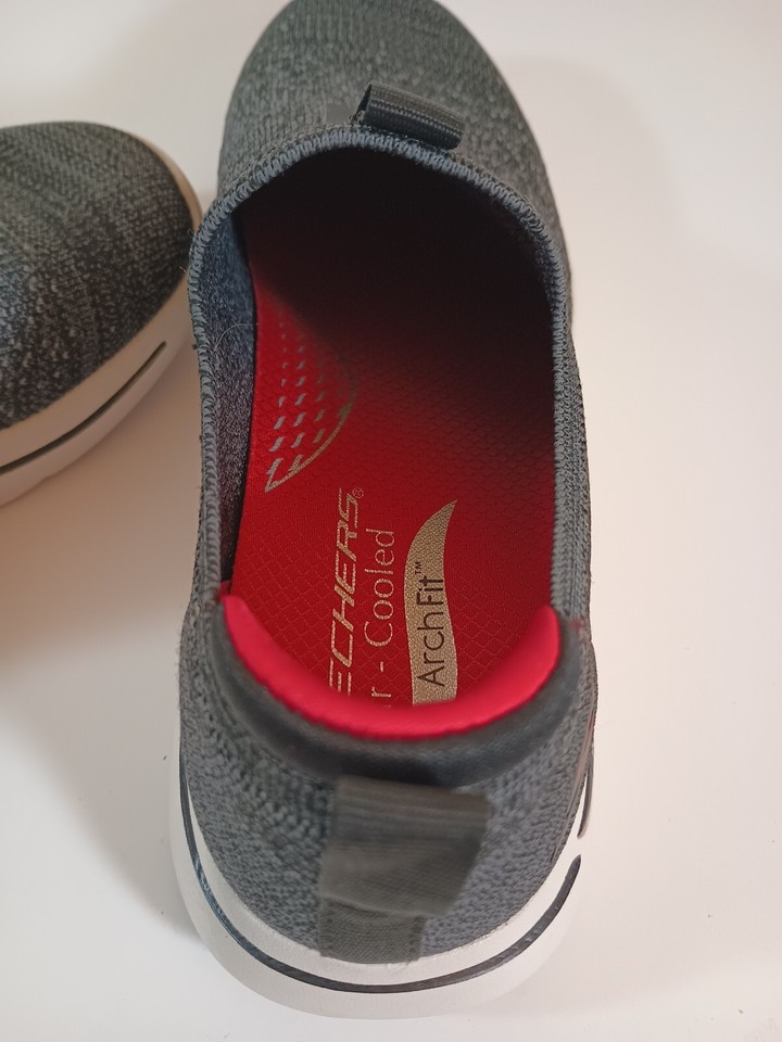 Men's Skechers, Size 8 GO WALK Arch Fit - Linear Axis 216256-BKRD Black ...