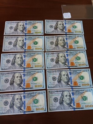 Lot 10x Star Note One Hundred ($1000) Dollar Bills Real U.S. Money ...