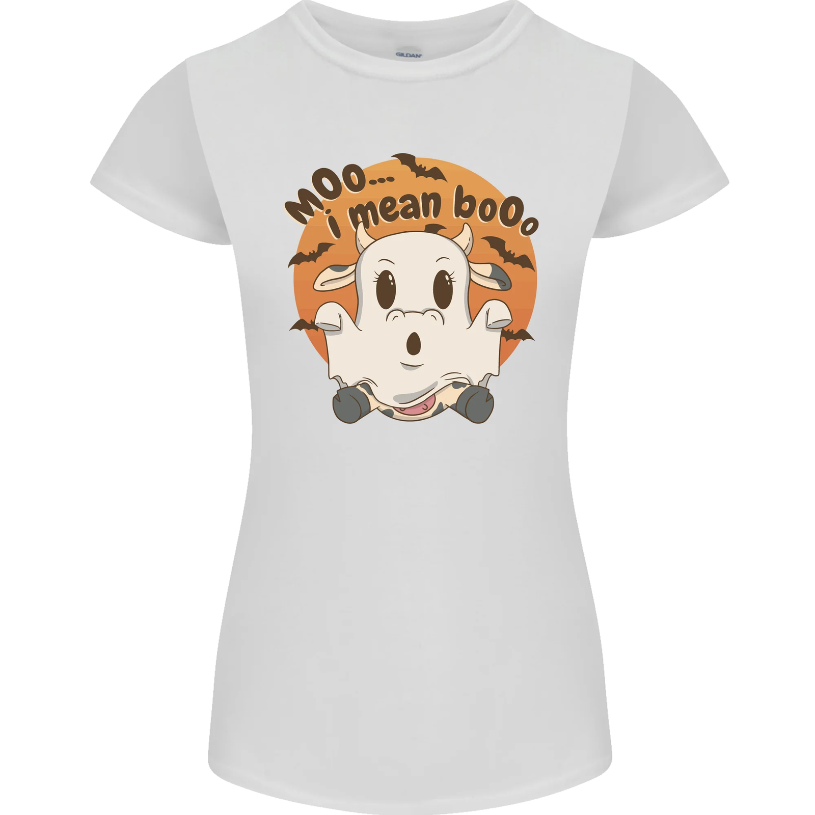 Meuh I Signifier Boo Drôle Vache Halloween Femmes Petite Coupe T-Shirt ...