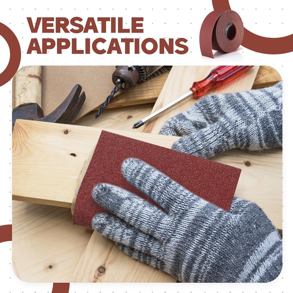 Heigble 120 Grit Sandpaper Roll 3''x100 ft Long Emery Cloth Sand Paper ...