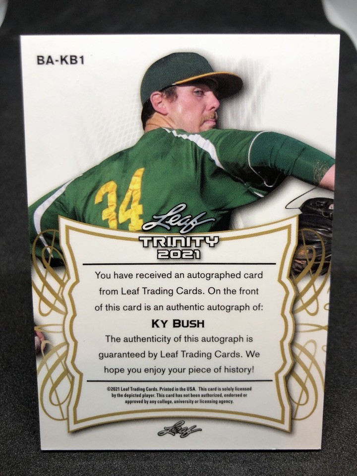 2021 LEAF TRINITY Baseball KY BUSH RC Signed AUTO /25 Angels | eBay