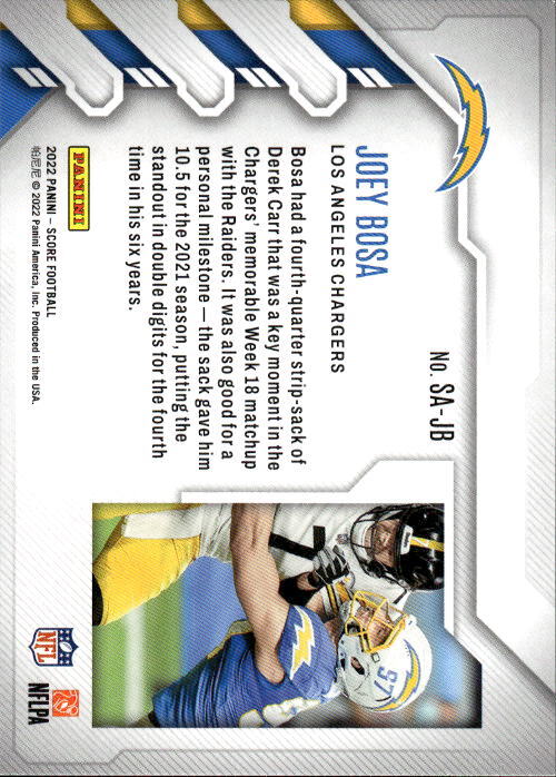 2022 Score Joey Bosa #SA-JB Sack Attack Los Angeles Chargers 7C | eBay