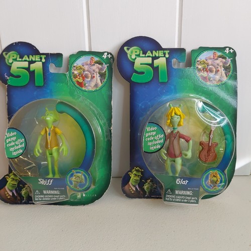 Planet 51 Figures x2 Skiff & Glar With Guitar 7cm 2009 New RARE ...