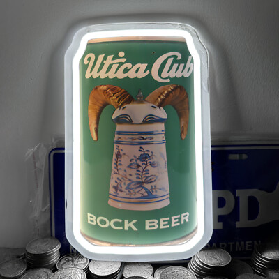 Utica Club Bock Beer For Bar Pub Shop Neon Sign Light Cool Wall Decor ...
