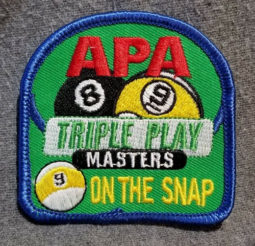 LMH Patch APA American Poolplayers Pool MASTERS Triple Play 9 ON SNAP ...