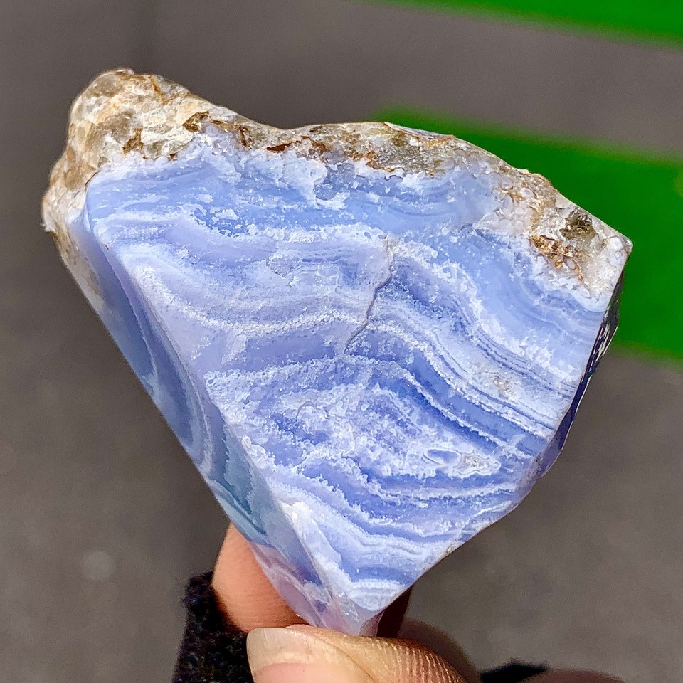 39G Natural Blue striped agate Crystal Chunks piece form Mineral ...