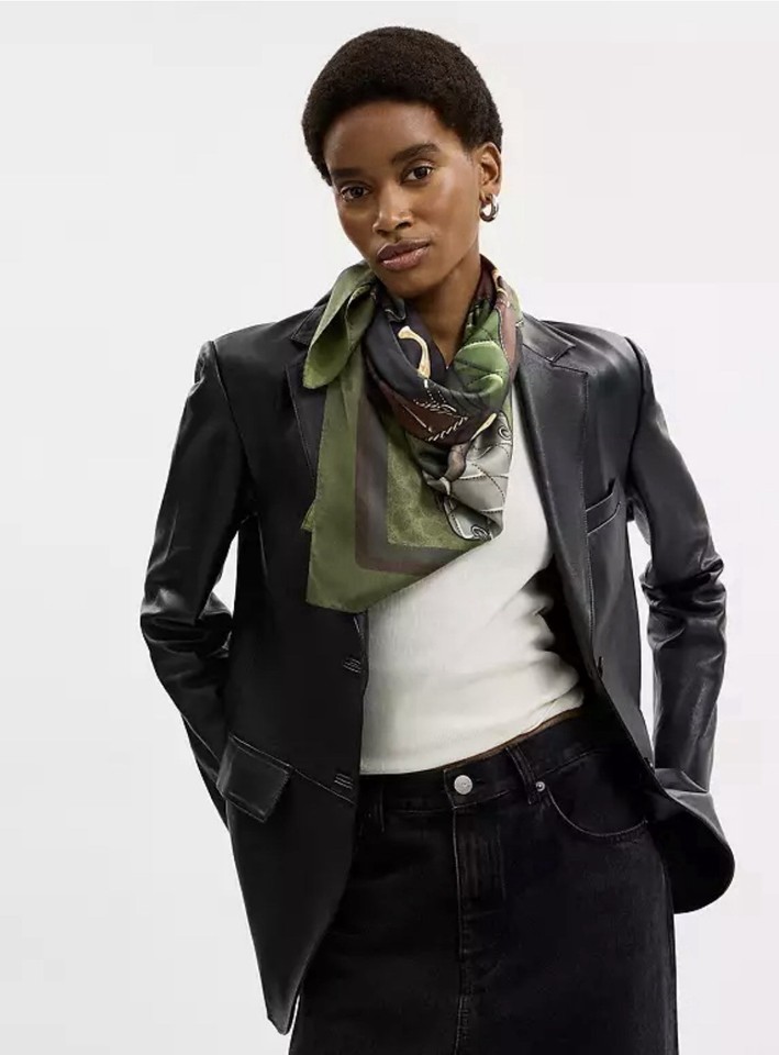 Coach Official Stacked Tabby Bag Print Silk Square Scarf CAS76 MMM ONE ...