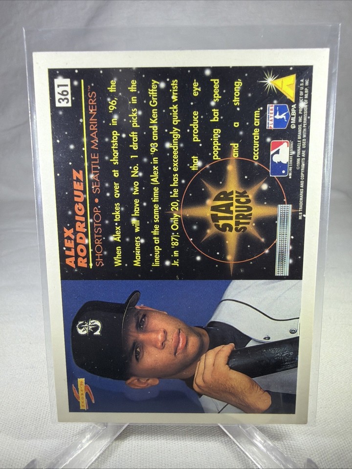 1996 Pinnacle Alex Rodriguez #361 Star Struck Seattle Mariners Baseball ...