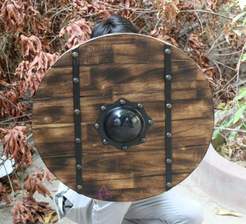 Handmade Viking Crusader Wood Shield ~ Medieval Round Battle Warrior ...