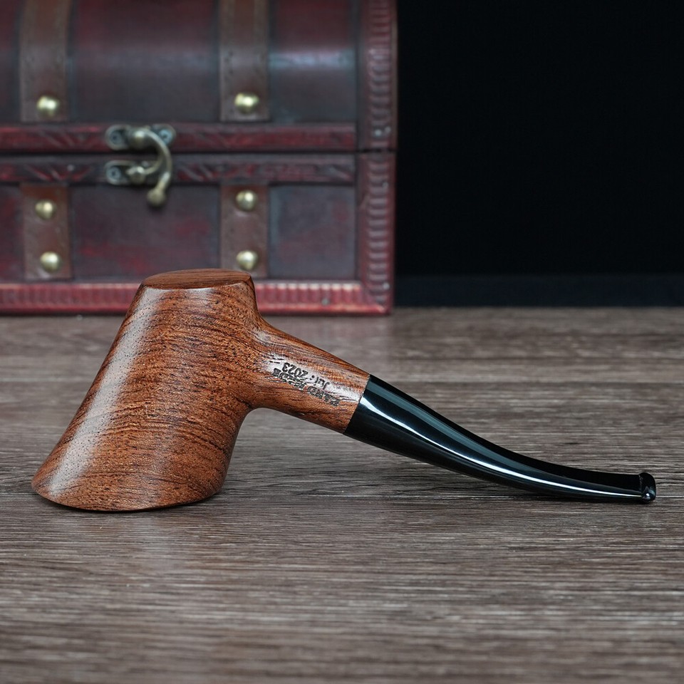 Handmade Poker Pipe Rosewood Tobacco Pipe 9mm Filter Bent Stem Wood ...