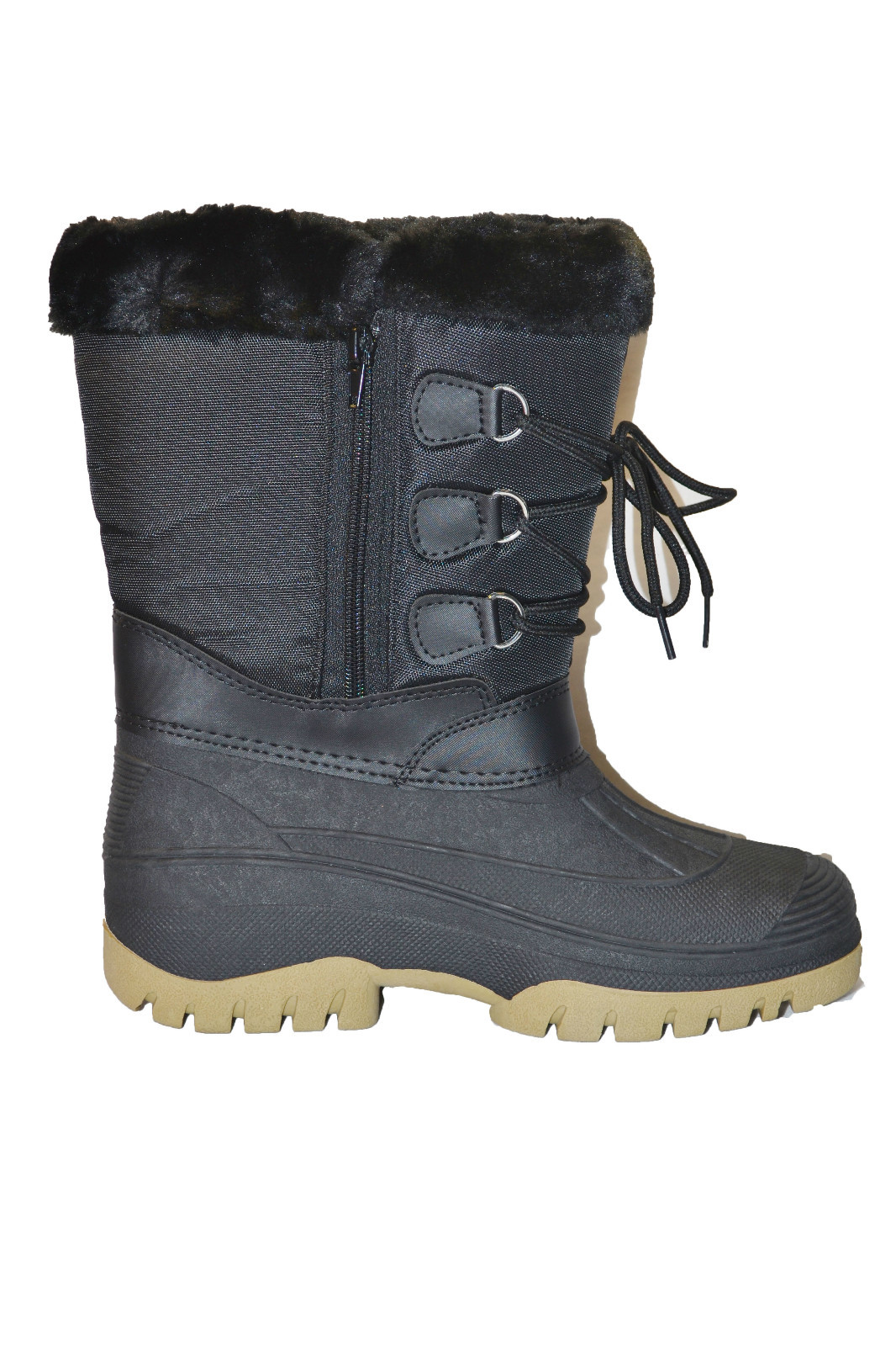 WFS Womens SUGARLOAF SNOWBOOTS WINTER shoes size 5 NEW BLACK FUR LACE ...