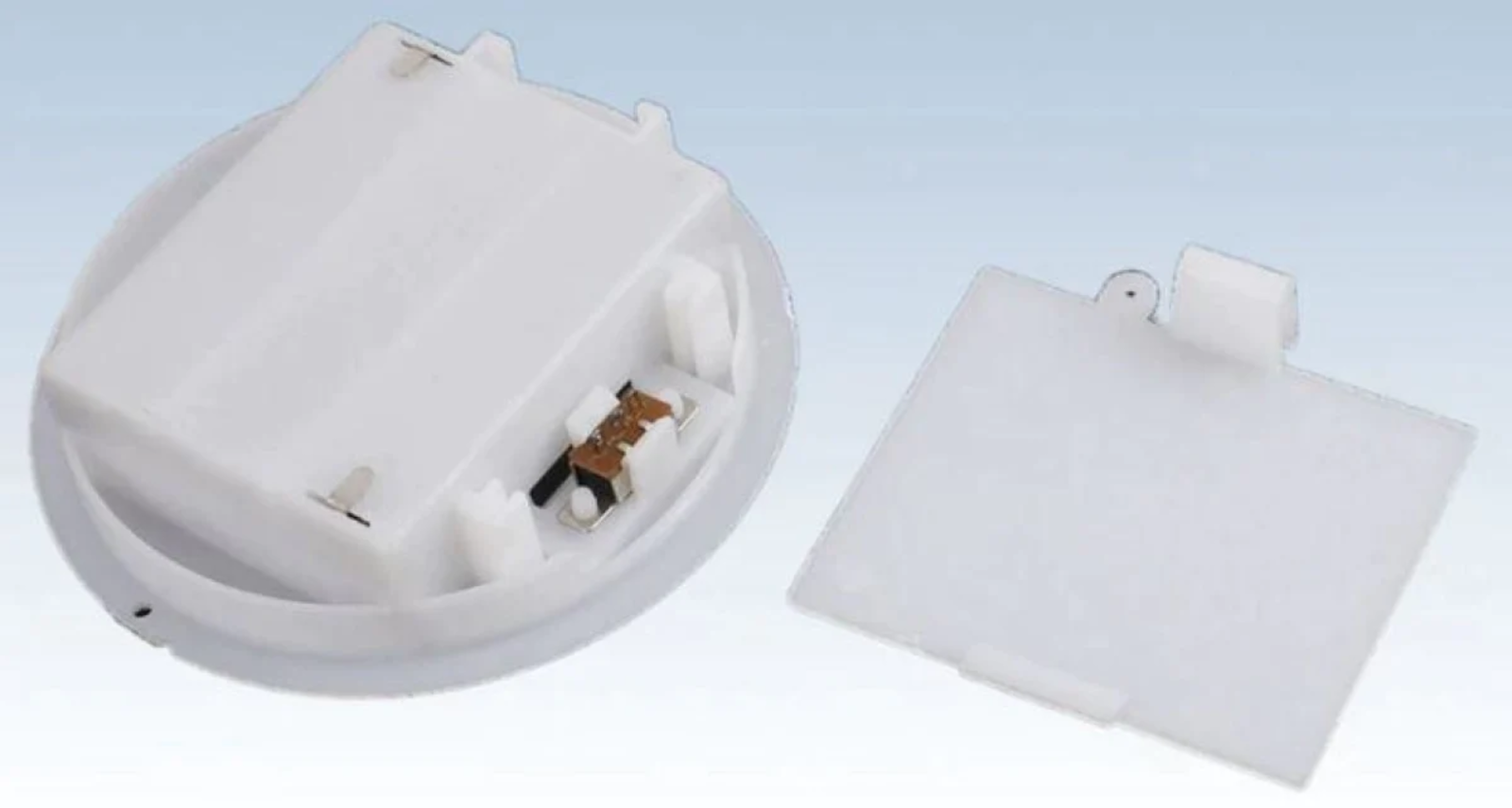 3xAA White Round Battery Holder Panel Mount Case with Tabs Switch Lid ...