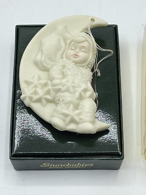 Dept 56 Snowbabies Rock-A-Bye-Baby on Moon w/Stars Christmas Ornament ...
