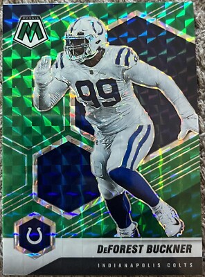 2021 Panini Mosaic Football Green Prizm Parallel #95 DeForest Buckner ...