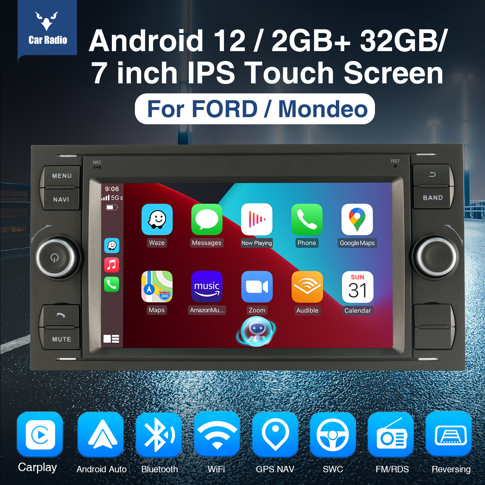 DAB+ For Ford Transit MK7 Apple Carplay Android12 Car Stereo Radio GPS ...