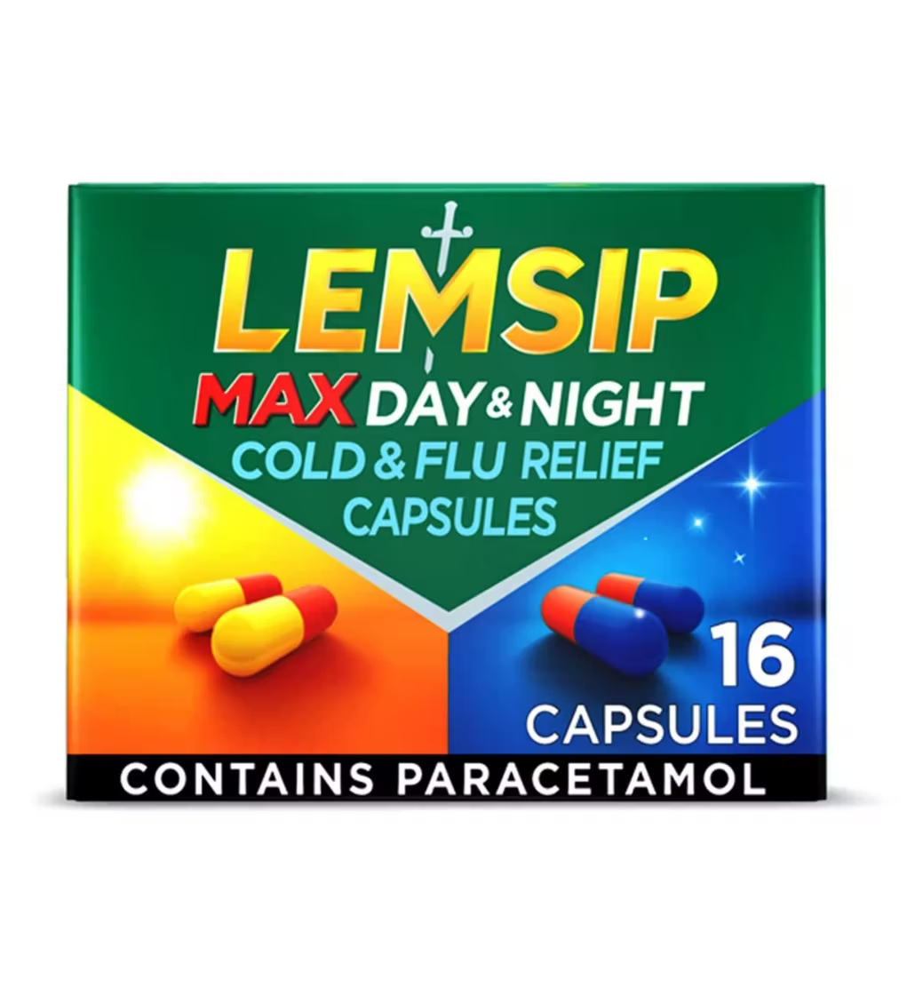 2x Lemsip Max Day & Night Cold & Flu Relief Capsules - 32 Capsules ...