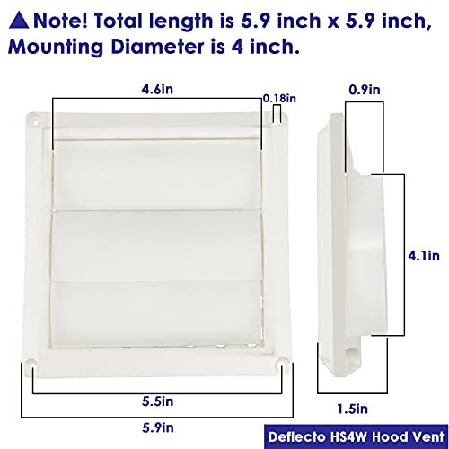 Louvered Dryer Vent Cover Outdoor with Aluminum Built-in Pest Guard ...