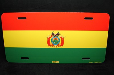 BOLIVIA FLAG METAL CAR LICENSE PLATE. BOLIVIAN FLAG METAL CAR LICENSE ...