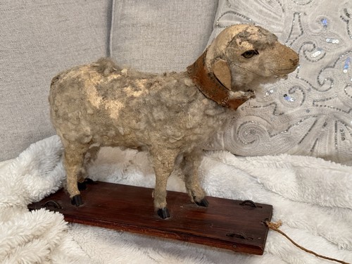 Vintage Folk Art Primitive Platform Toy Horse On Wheels Decor Piece ...