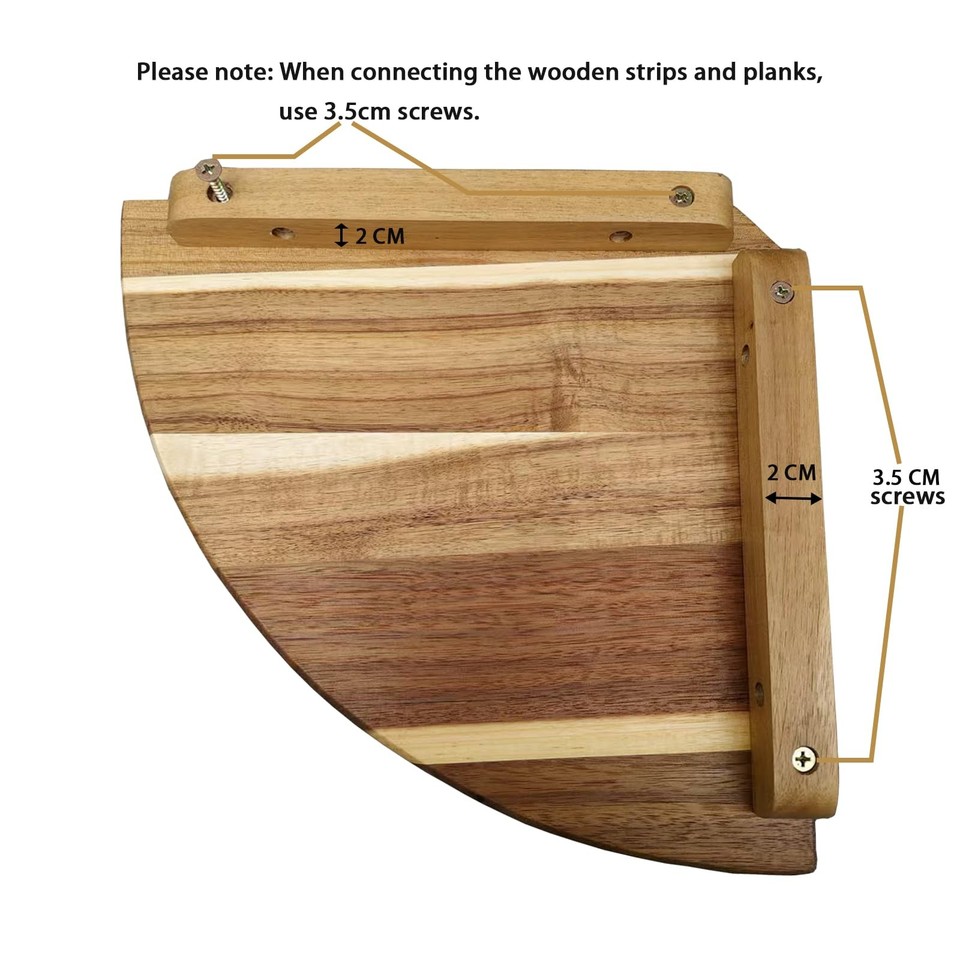 Floating Corner Shelve, Acacia Wood Corner Shelf Set of 2, Corner Shelf ...